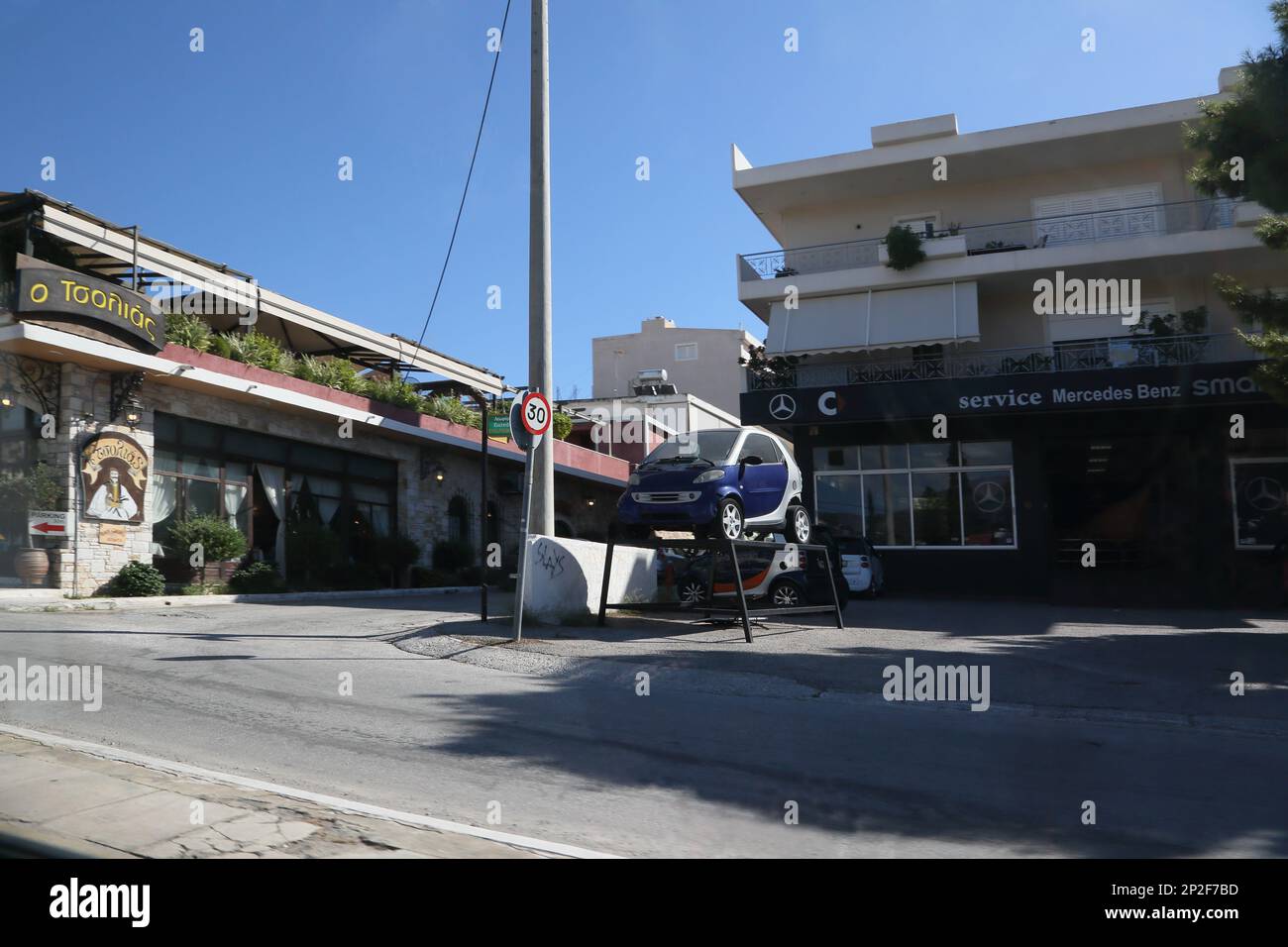 Mercedes Benz Garage On the Way to Athens International Airport Greece ...