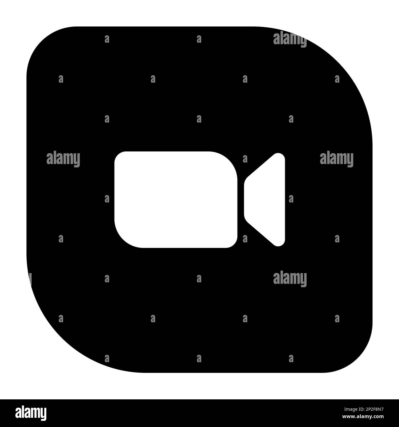 Zoom social media app icon. Black silhouete square shape vector ...