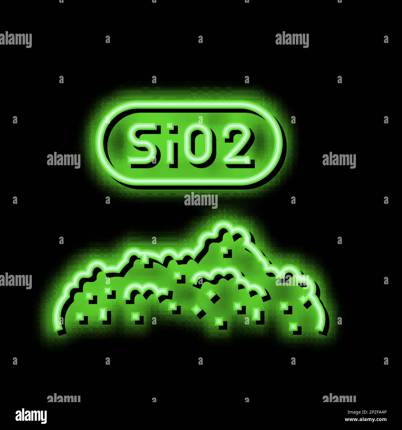 sio2 semiconductor manufacturing neon glow icon illustration Stock ...