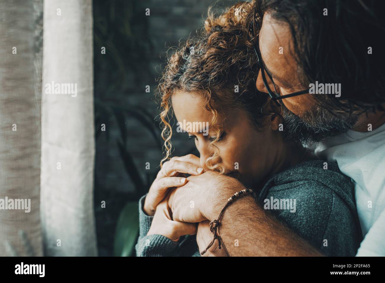 Sad Couples Crying In Rain