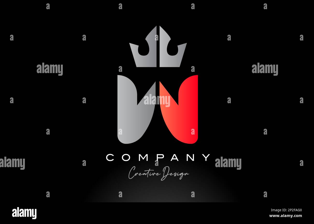 orange W alphabet letter logo icon design with king crown. Creative ...