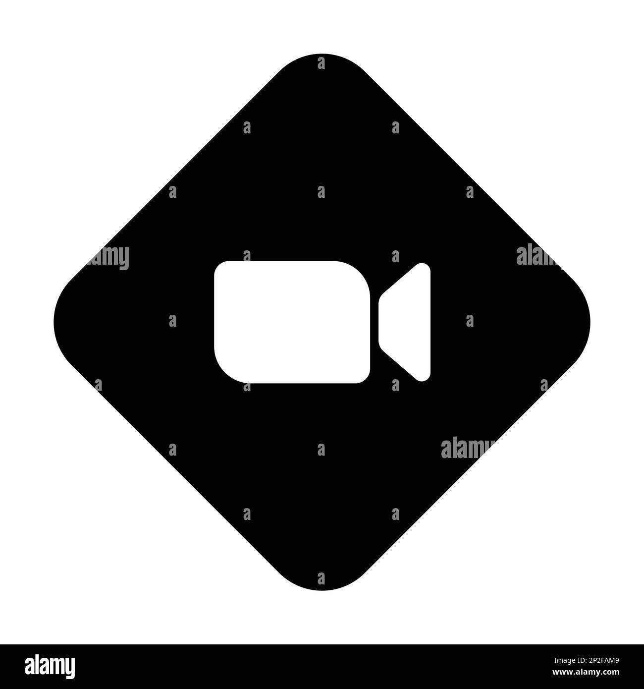 Zoom social media app icon. Black silhouete square shape vector ...