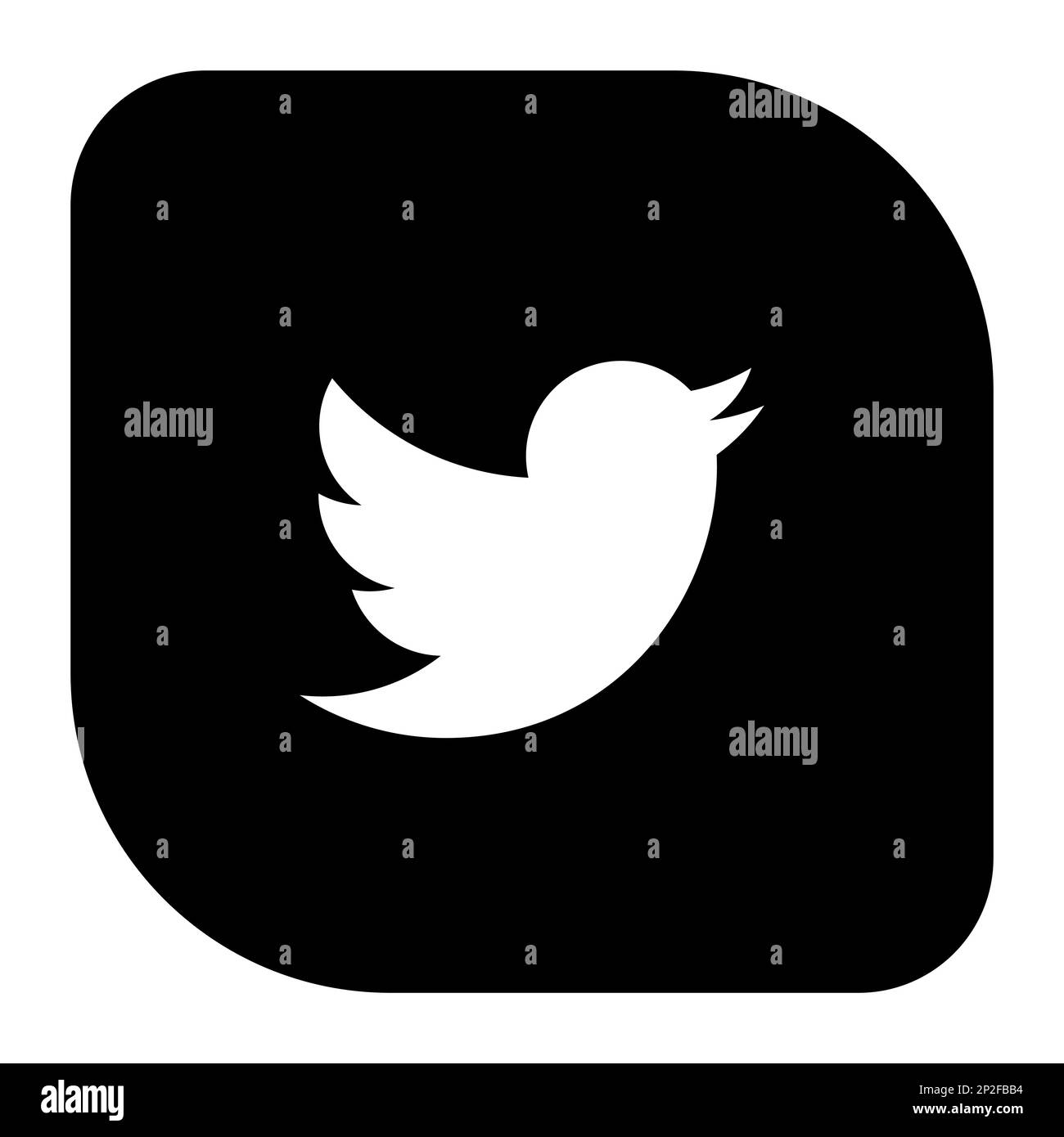 Twitter social media app icon. Square shape vector illustration Stock ...
