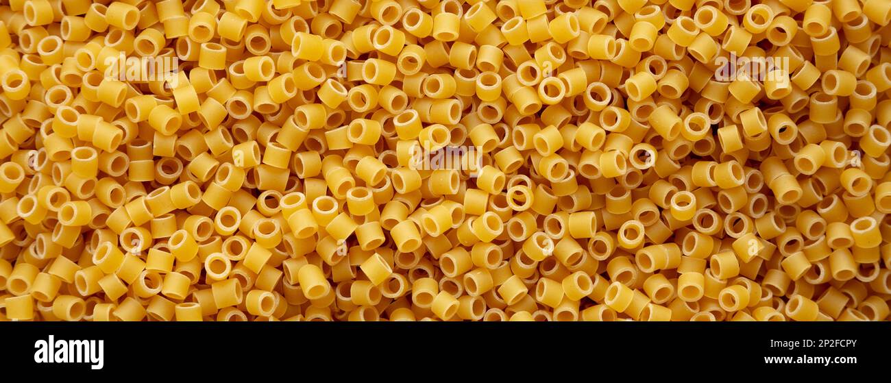 Raw Ditalini Pasta background, top view Stock Photo - Alamy