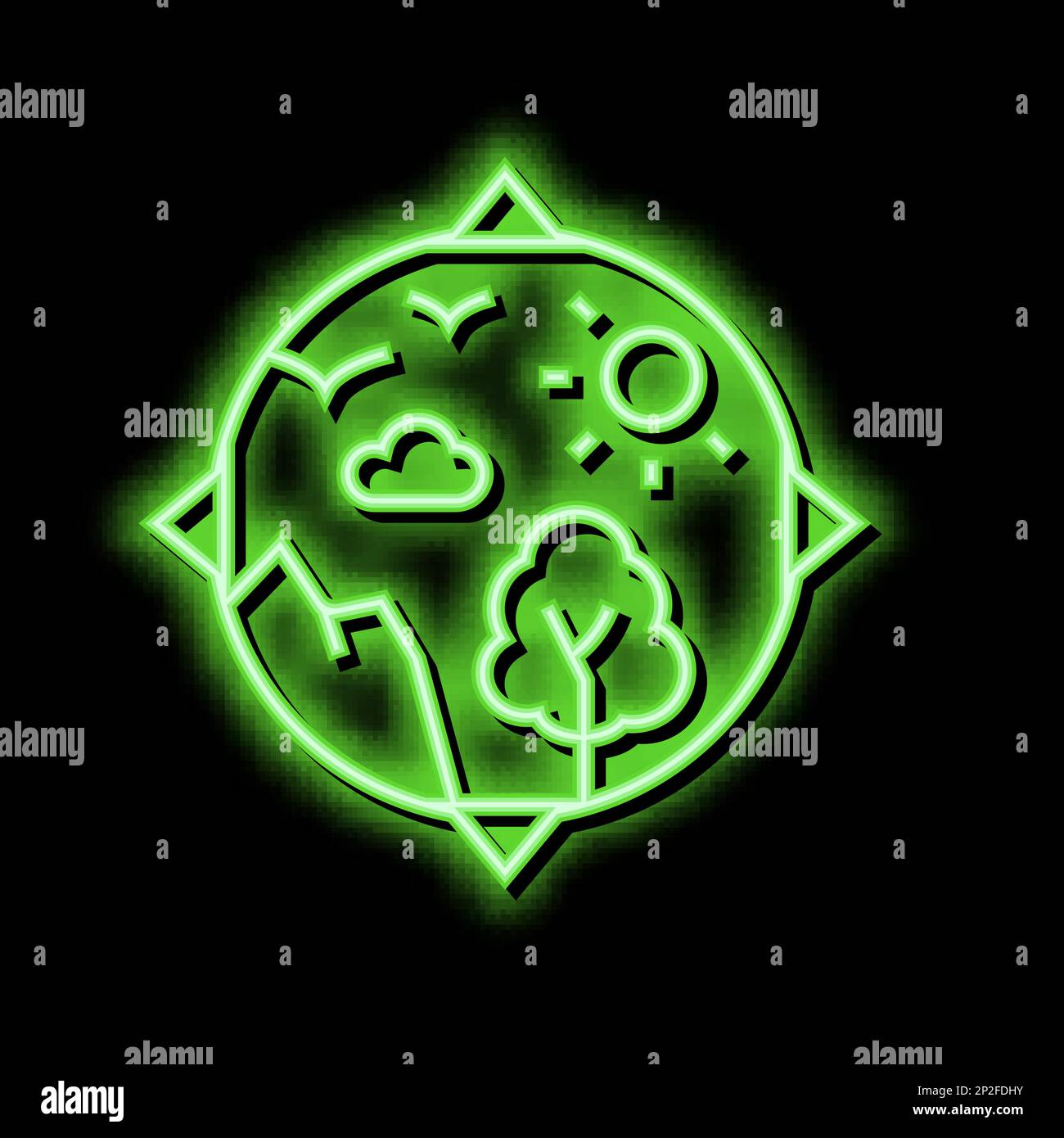 biosphere ecosystem neon glow icon illustration Stock Vector Image ...