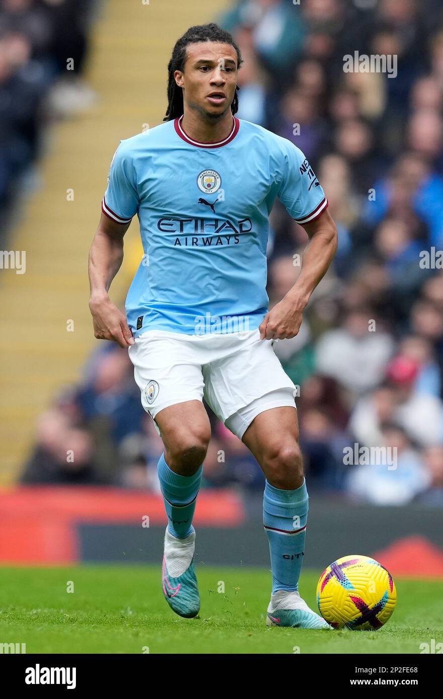 Manchester, England, 4th March 2023. Nathan Ake of Manchester City ...