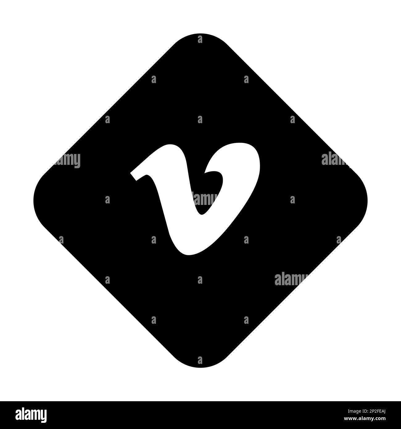 Vimeo social media app icon. Black silhouete square shape vector ...
