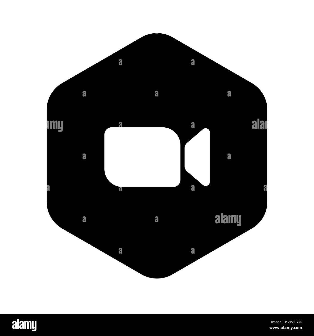 Zoom social media app icon. Black silhouete square shape vector ...