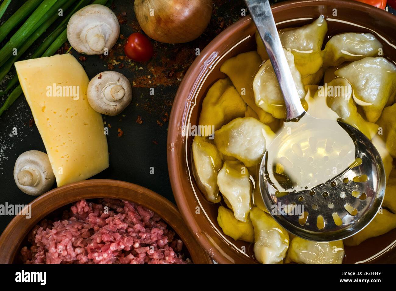 Serving culinary traditional food background Stock Photo - Alamy