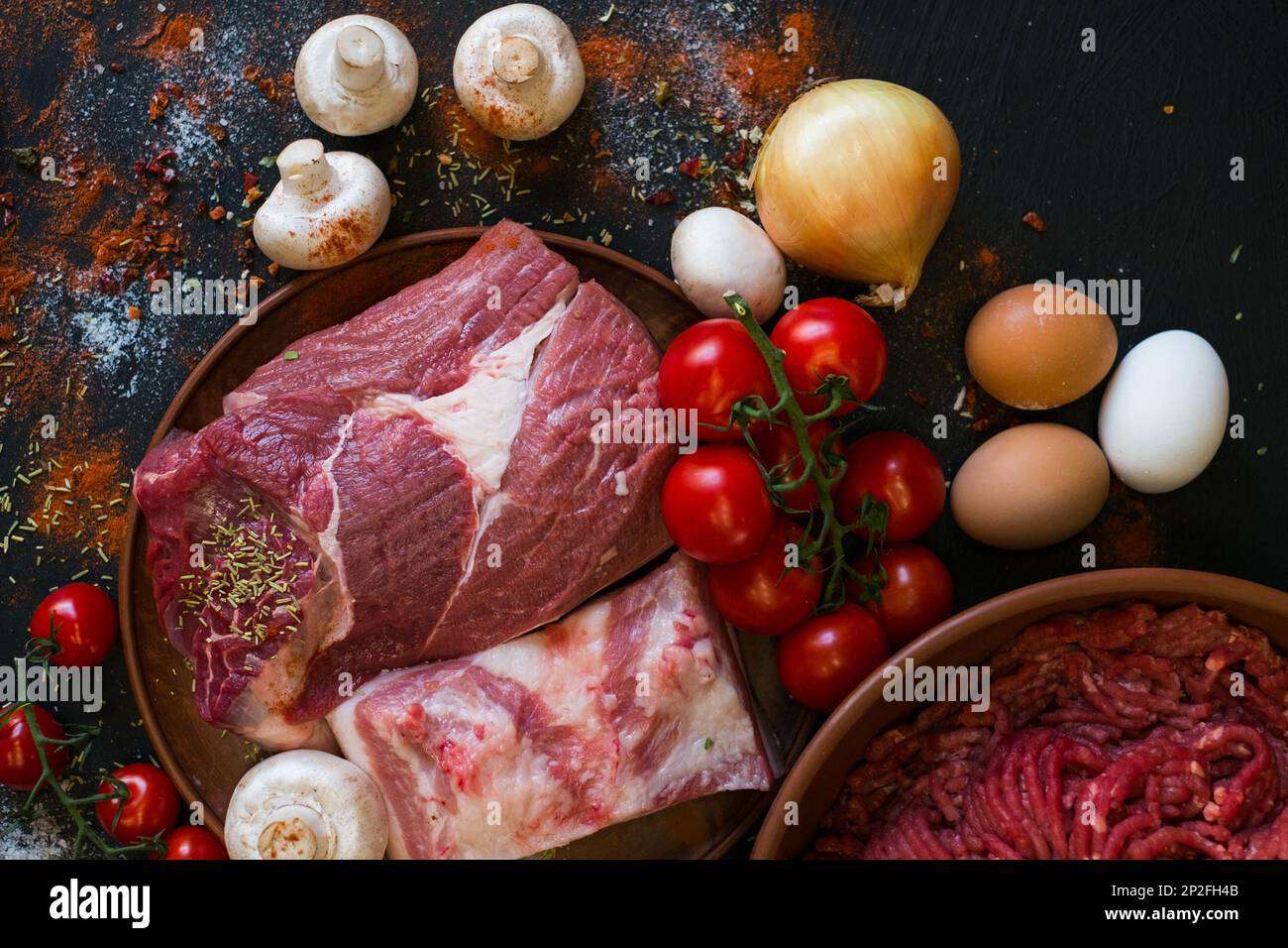 Serving culinary traditional food background Stock Photo - Alamy