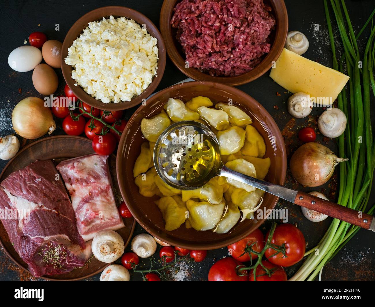 Serving culinary traditional food background Stock Photo - Alamy