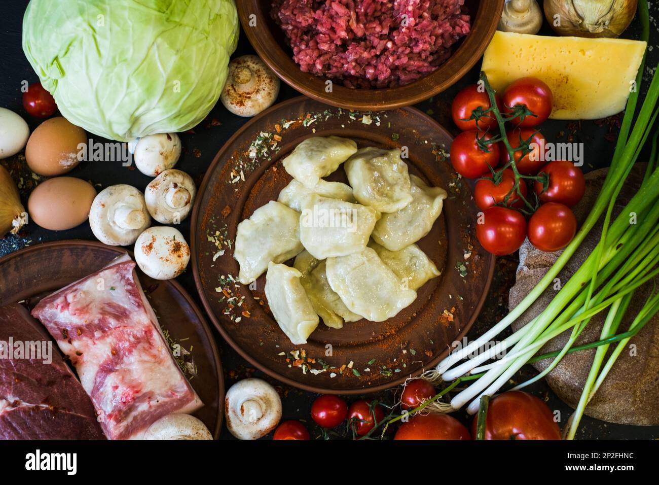 Serving culinary traditional food background Stock Photo - Alamy
