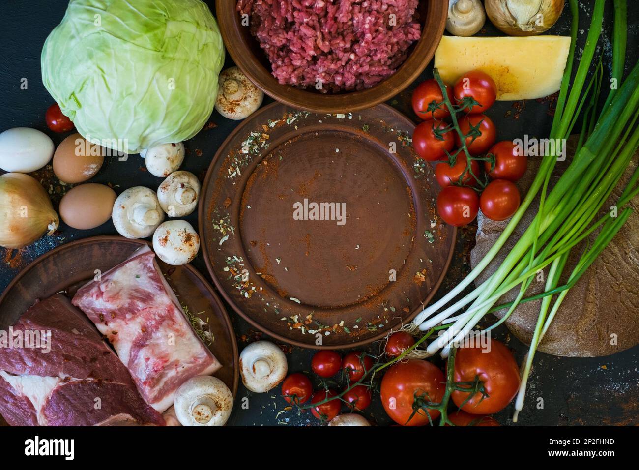 Serving culinary traditional food background Stock Photo - Alamy