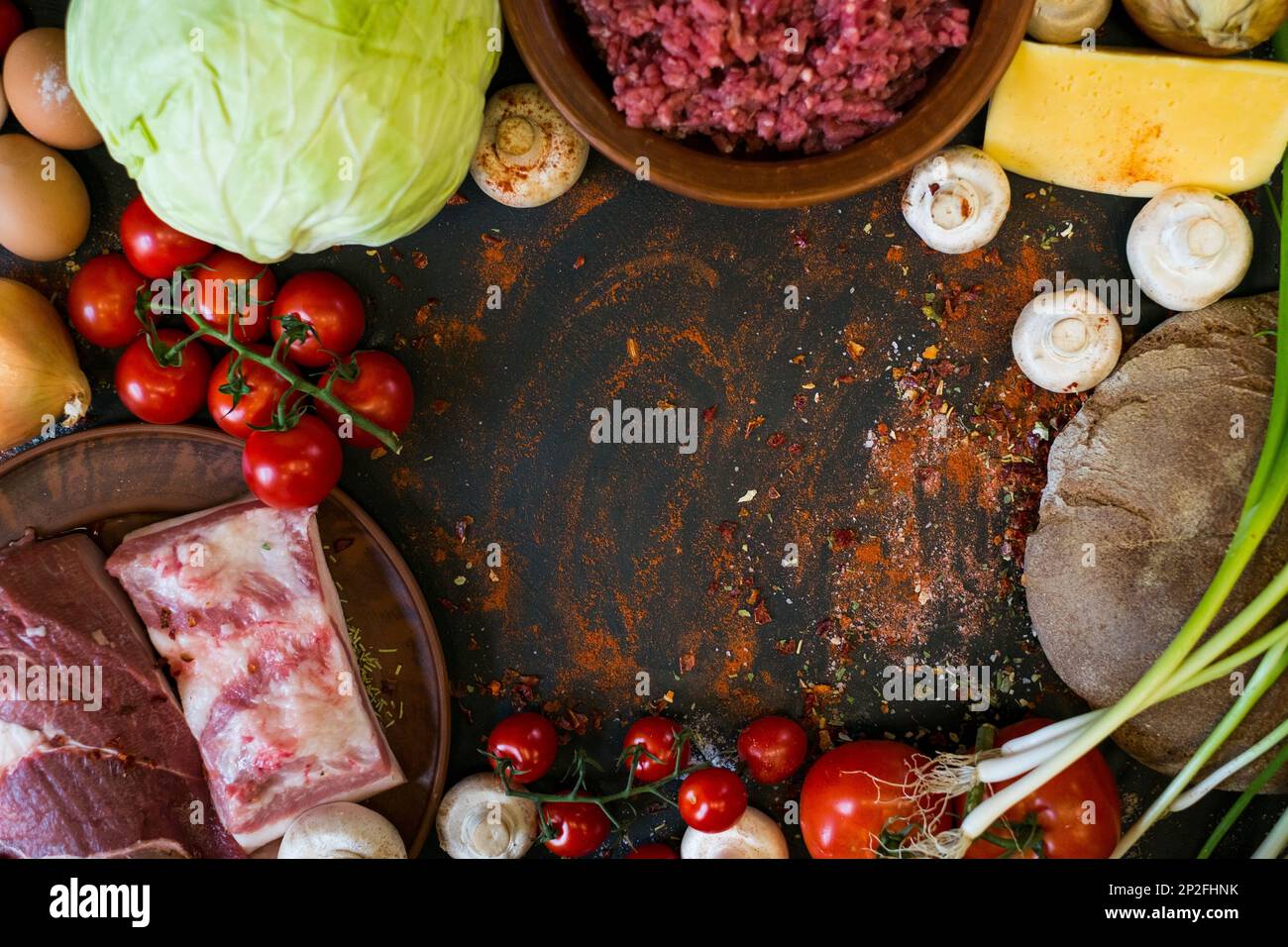 Serving culinary traditional food background Stock Photo - Alamy