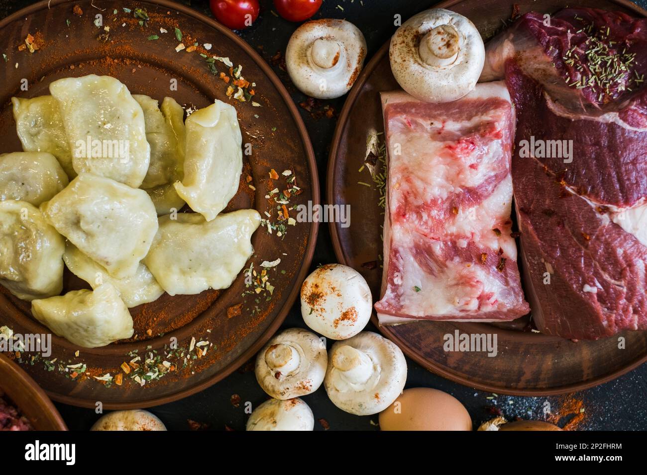 Serving culinary traditional food background Stock Photo - Alamy