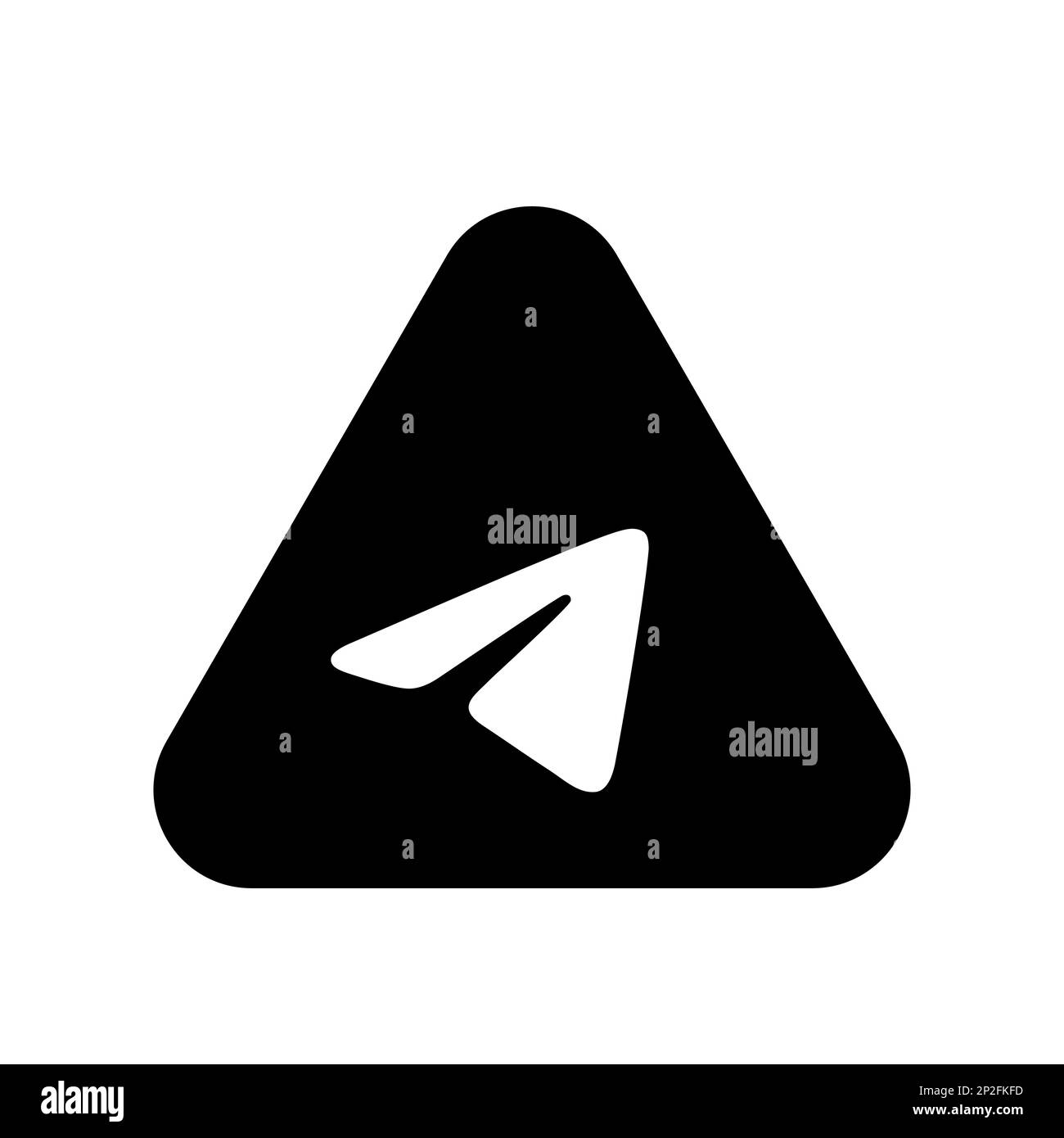 Telegram instant messaging app icon. Black silhouete square shape ...