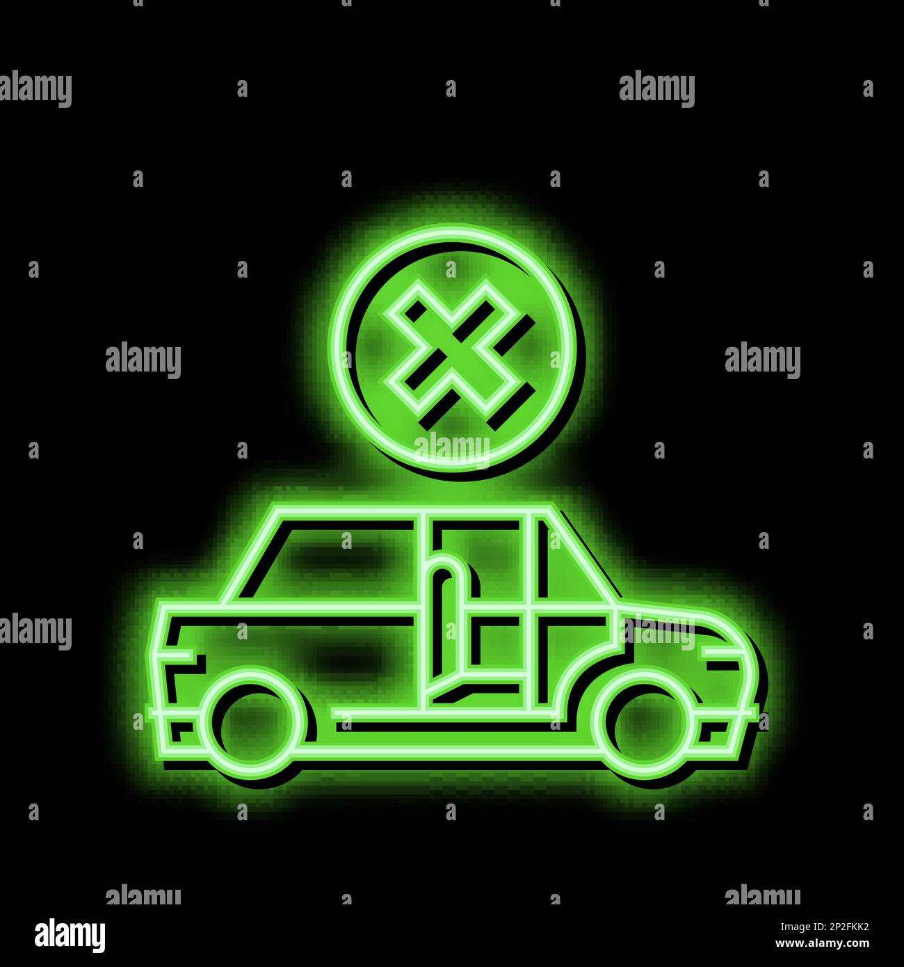 prohibition to get in stranger car neon glow icon illustration Stock ...