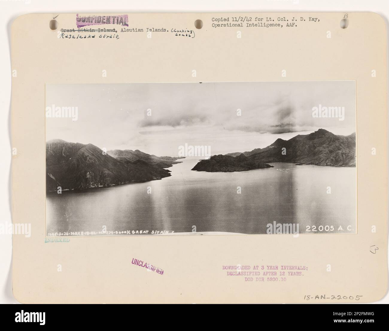 Aleutian Island - Herbert Island through Kagalaska Strait, Aerial ...