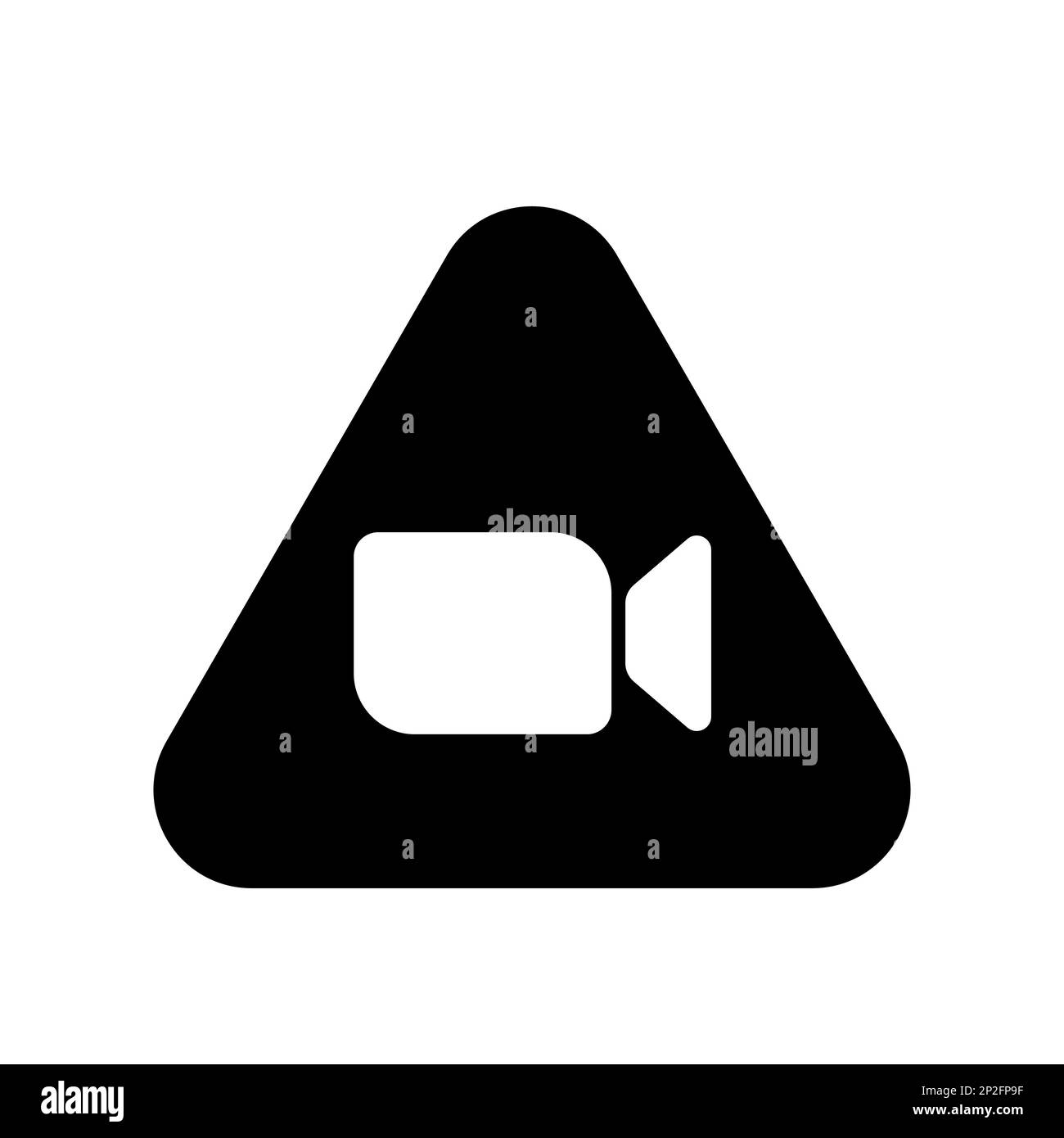 Zoom social media app icon. Black silhouete square shape vector ...