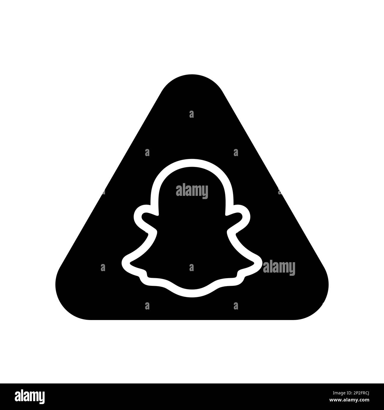 Snapchat instant messaging app icon. Black silhouete square shape ...