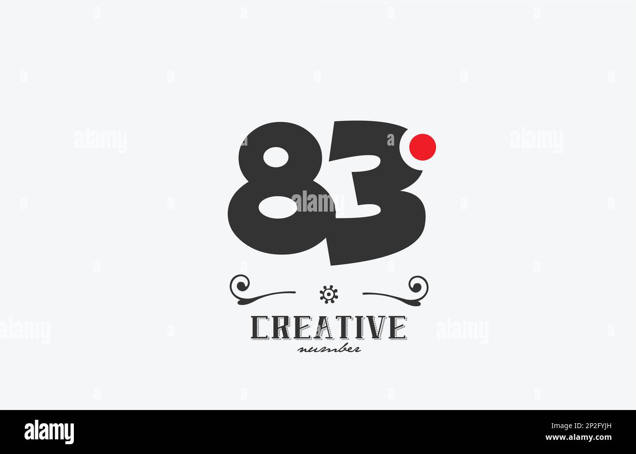 grey 83 number logo icon design with red dot. Creative template for ...