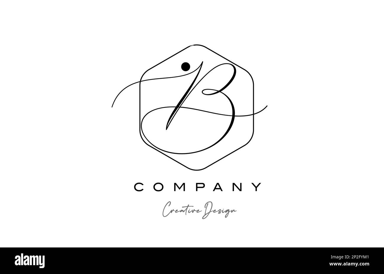 Elegant alphabet letter B logo icon design with polygon dot and black ...