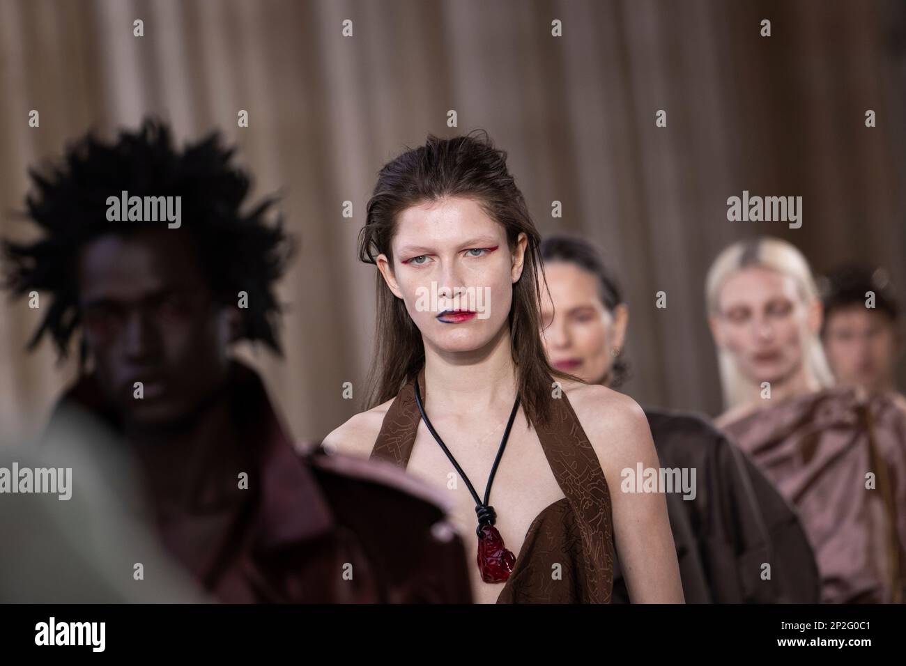 Models wear creations as part of the Vivienne Westwood Fall/Winter 2023 ...