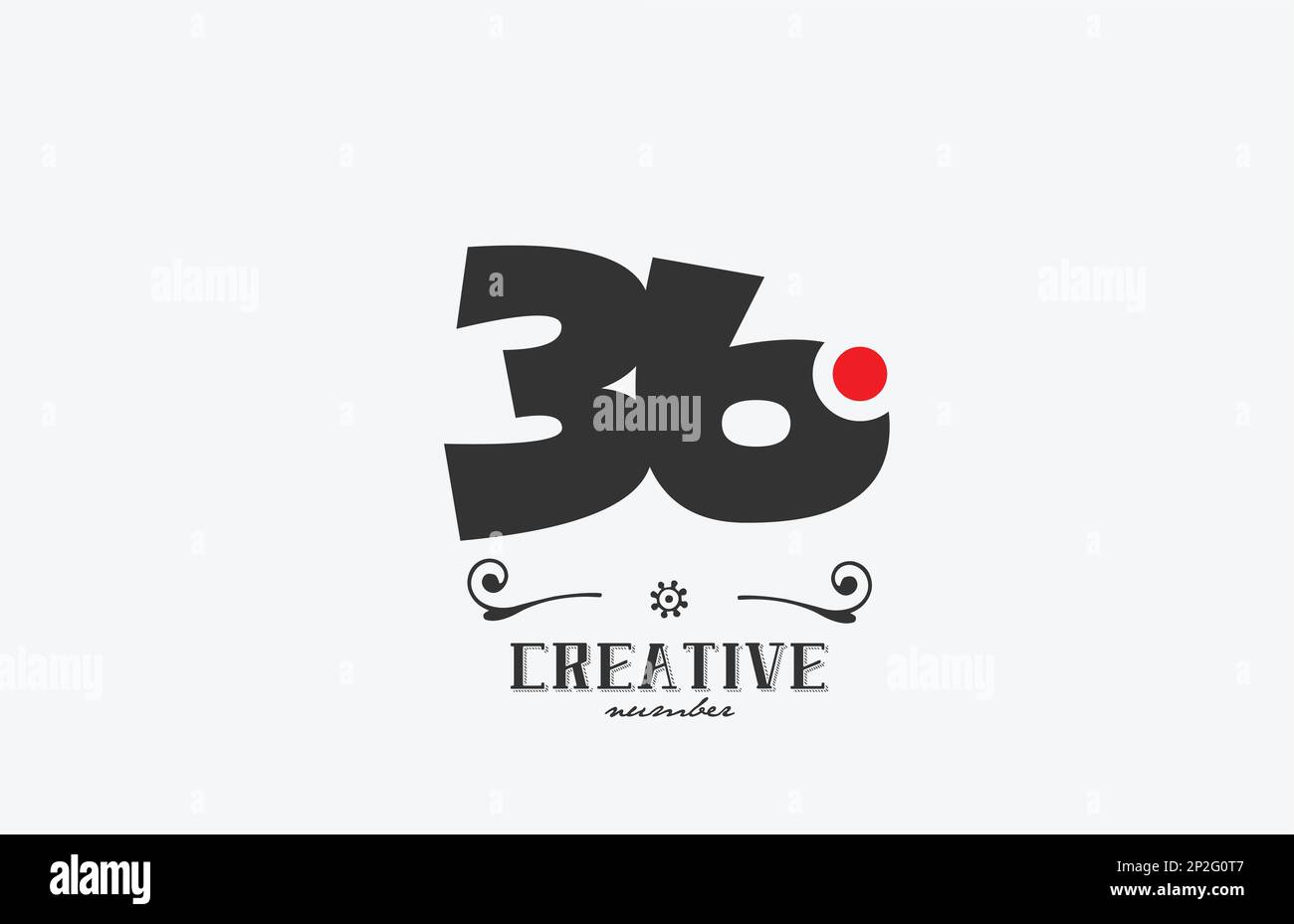 grey 36 number logo icon design with red dot. Creative template for ...