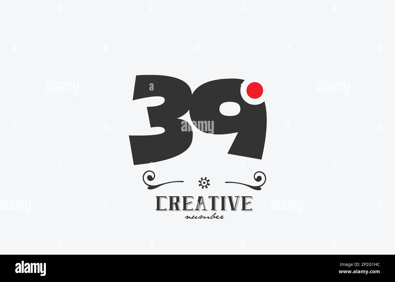 grey 39 number logo icon design with red dot. Creative template for ...