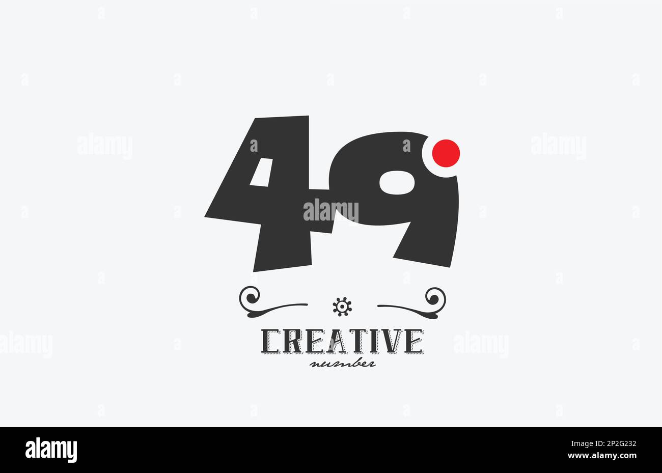grey 49 number logo icon design with red dot. Creative template for ...