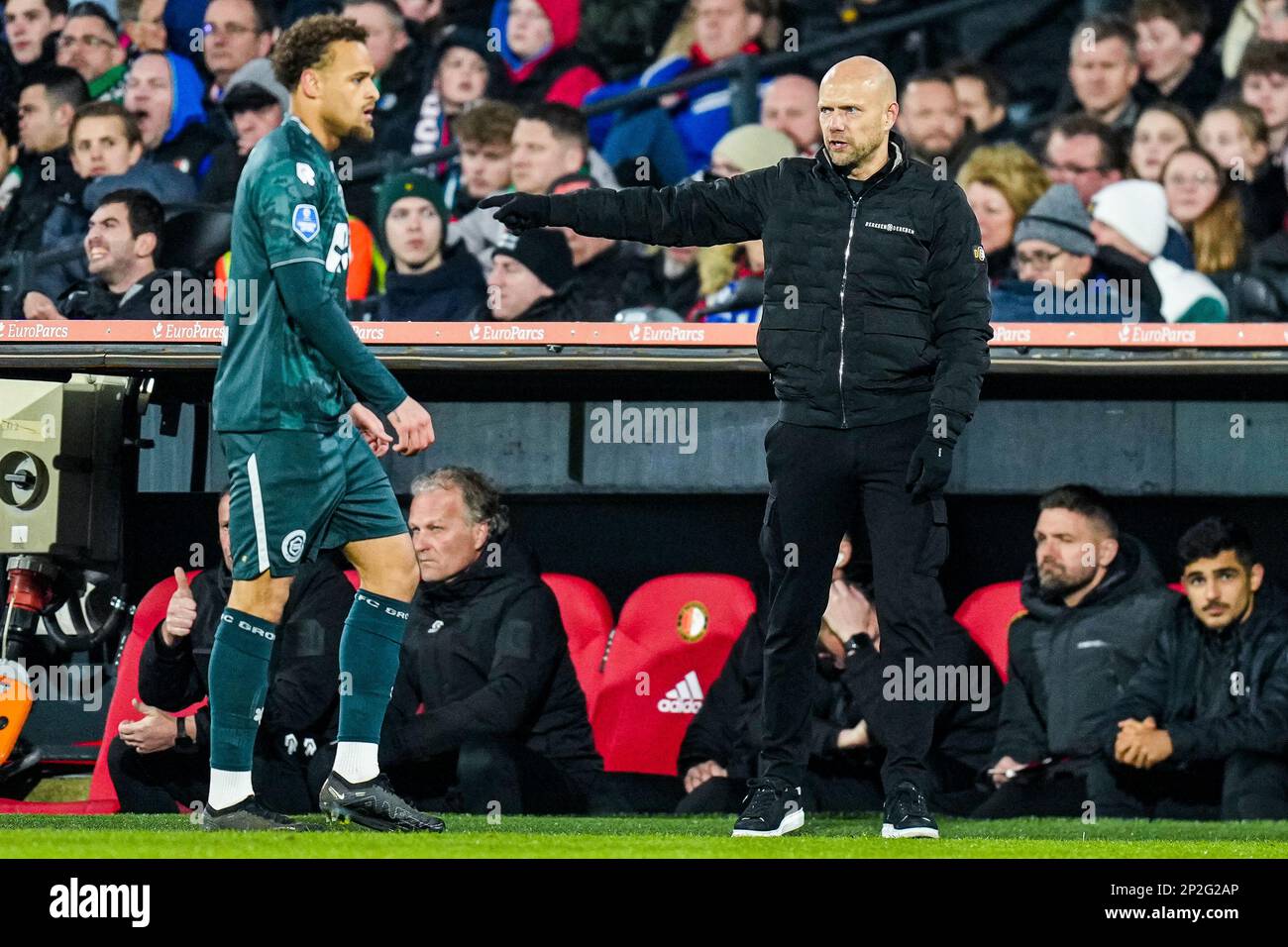 Rotterdam - FC Groningen coach Dennis van der Ree during the match ...