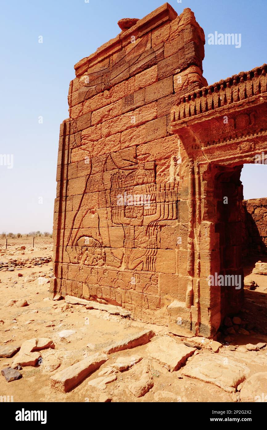 Ruins of Naqa Meroe, in ancient Kush, Sudan, Africa. This is the temple ...