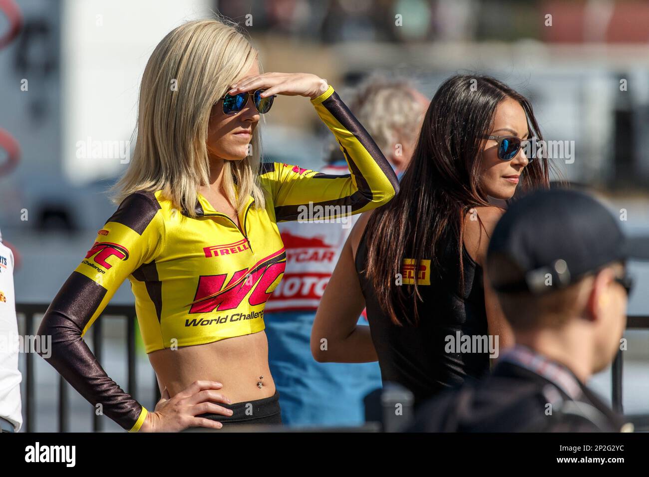 August 30, 2015: WRC and Momo grid girls at the winners circle for the ...