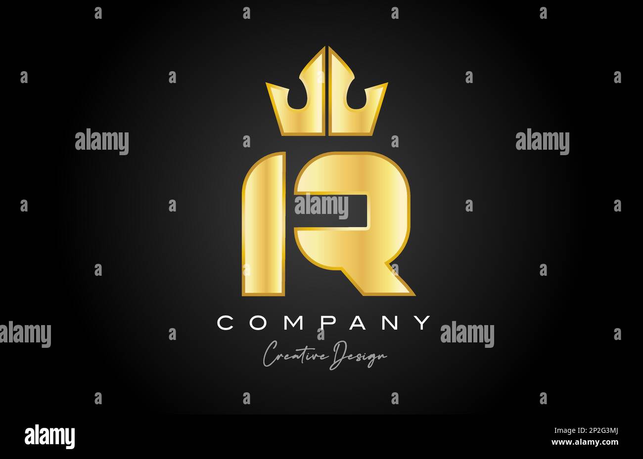gold golden R alphabet letter logo icon design. Creative crown king ...