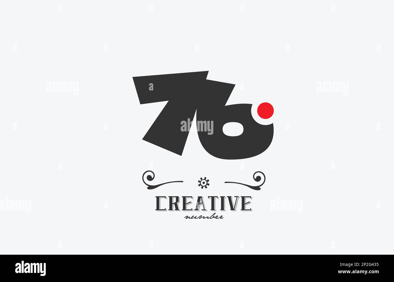 grey 76 number logo icon design with red dot. Creative template for ...
