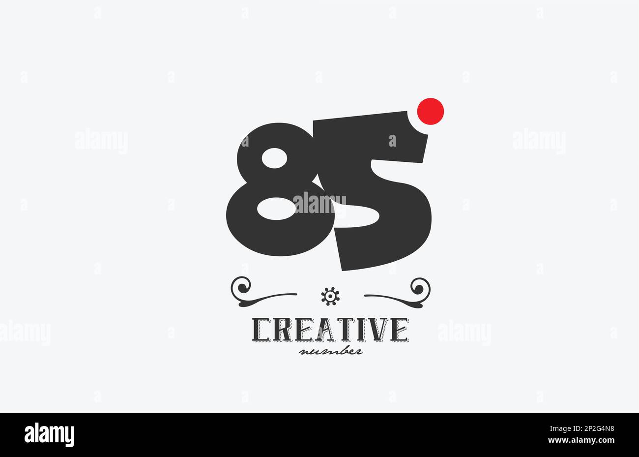 grey 85 number logo icon design with red dot. Creative template for ...
