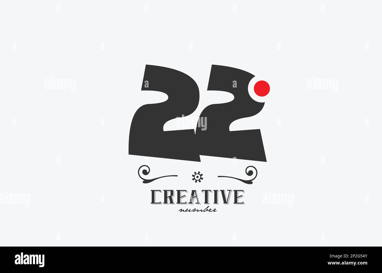 grey 22 number logo icon design with red dot. Creative template for ...
