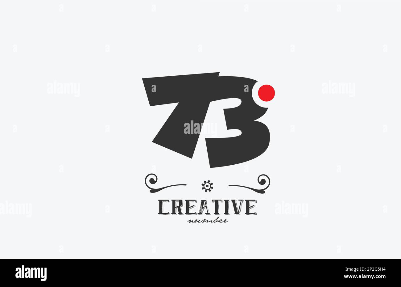 grey 73 number logo icon design with red dot. Creative template for ...