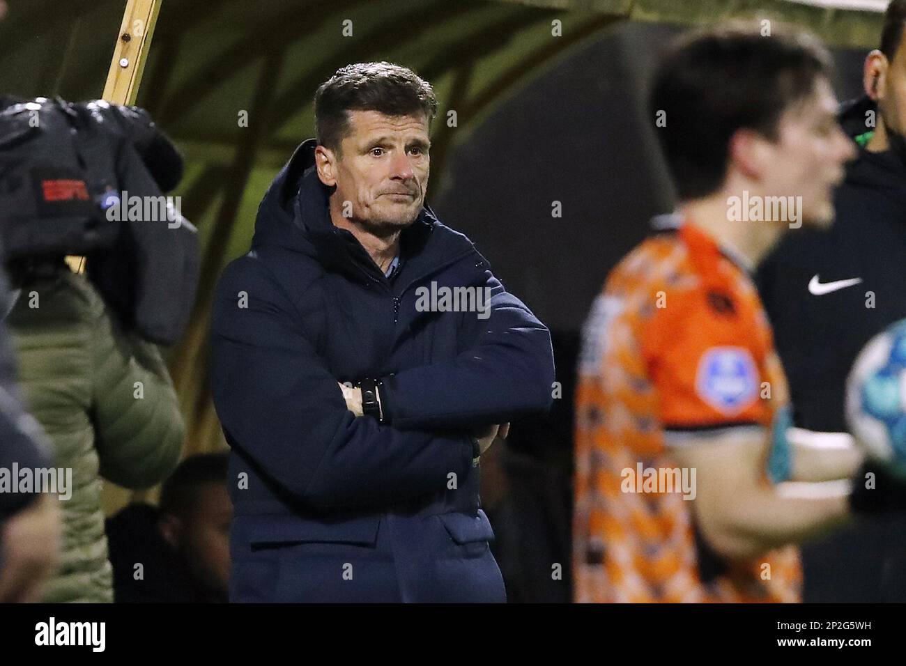 VOLENDAM - FC Volendam coach Wim Jonk during the Dutch premier league ...