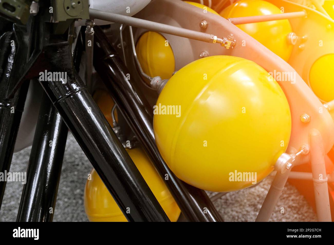 Balloons for storing helium used in the pneumatic system of the engine ...