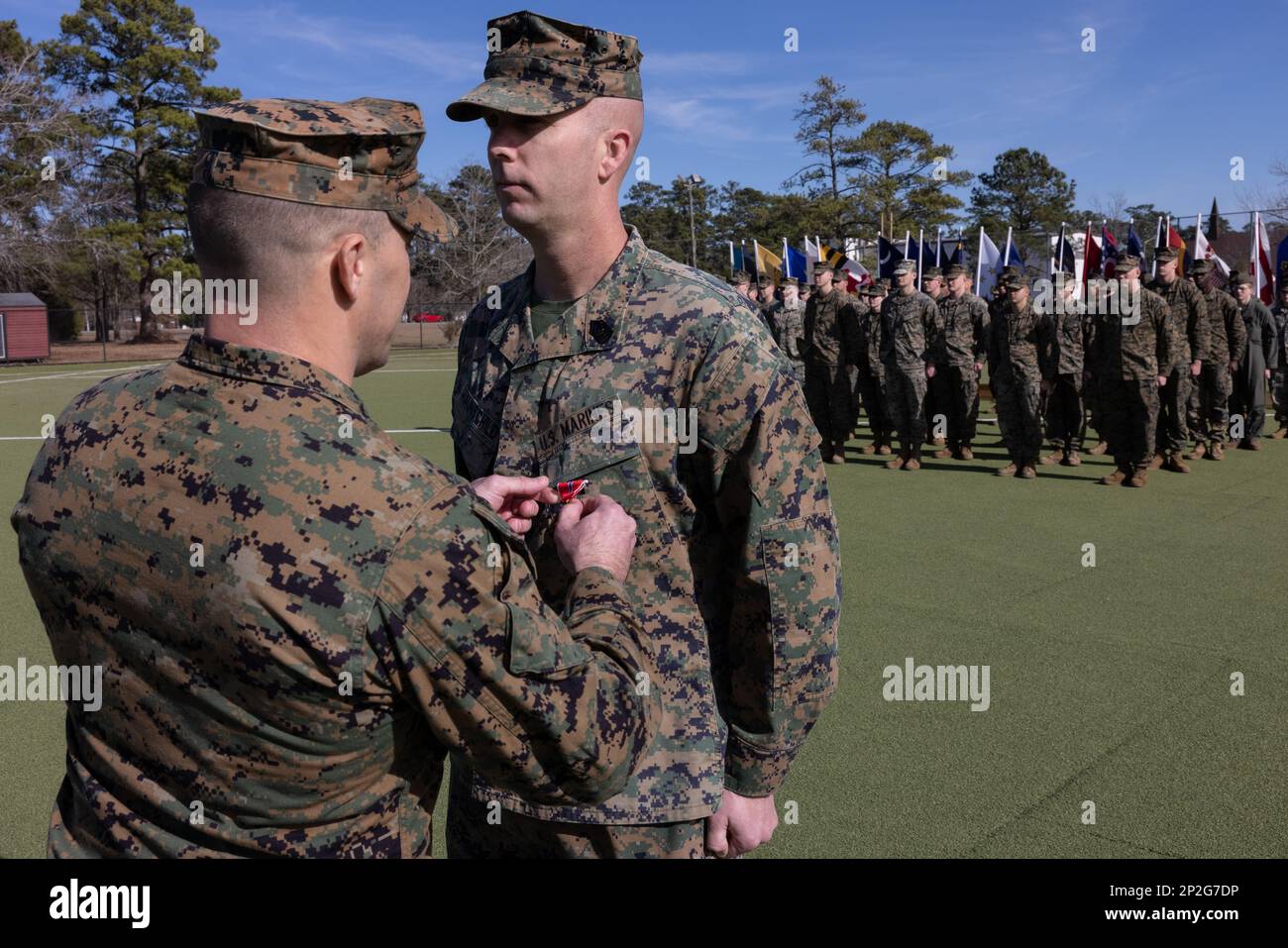 U.S. Marine Corps Lt. Col. Robert Barbaree III (left), commanding ...
