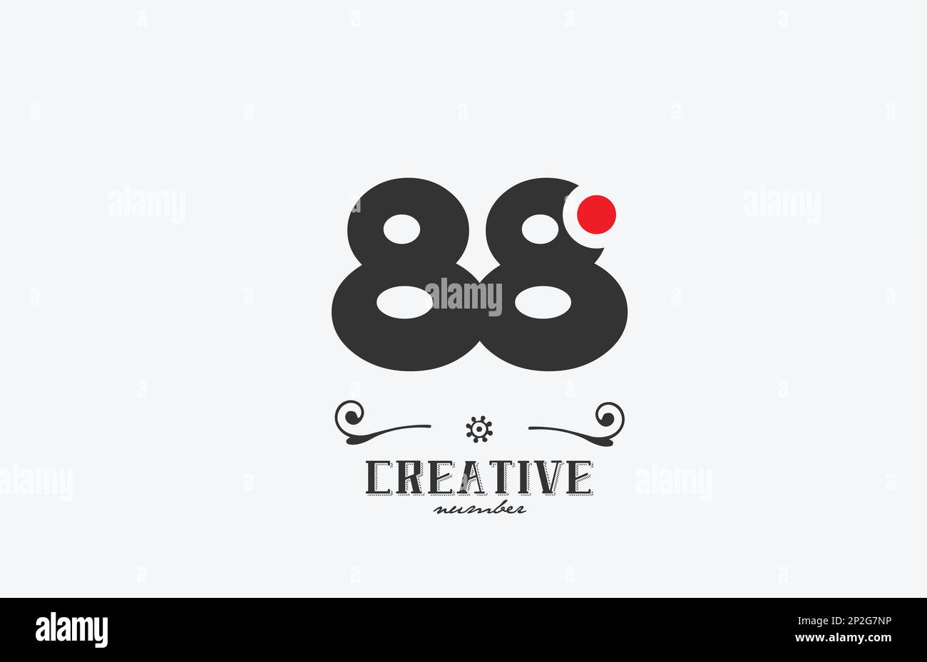 grey 88 number logo icon design with red dot. Creative template for ...