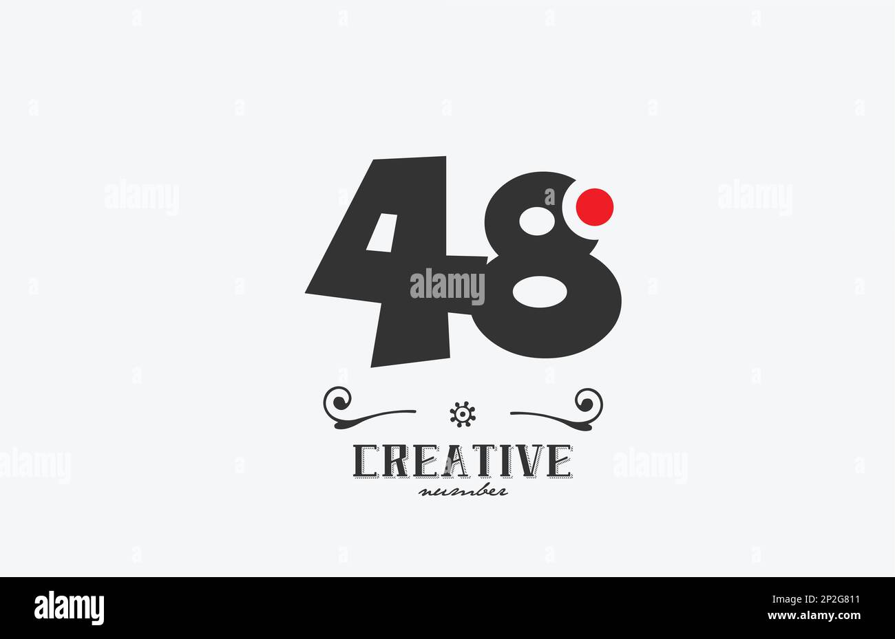 grey 48 number logo icon design with red dot. Creative template for ...