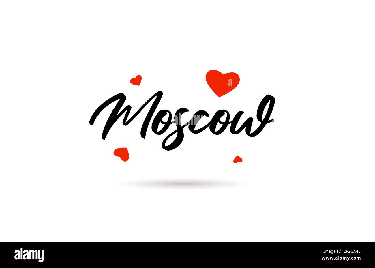 Moscow handwritten city typography text word with love heart. Hand ...