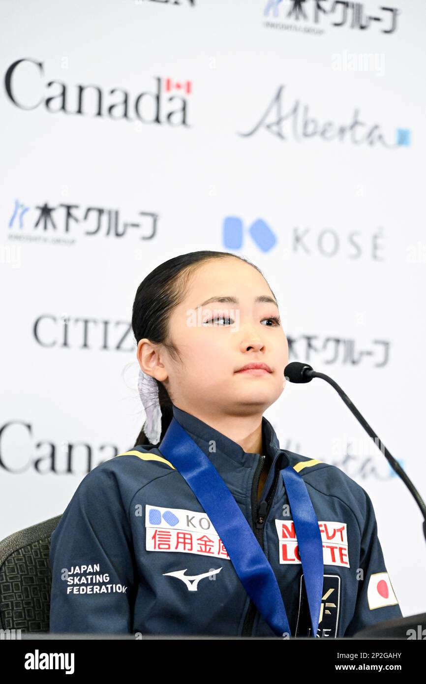 Mao SHIMADA (JPN) at press conference, at the ISU World Junior Figure ...