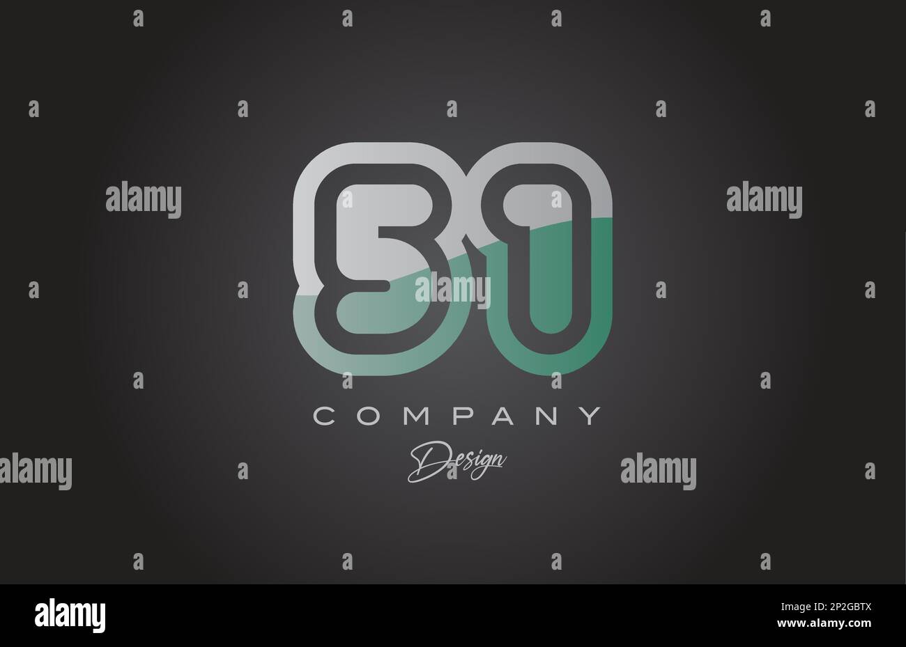 51 green grey number logo icon design. Creative template for business ...