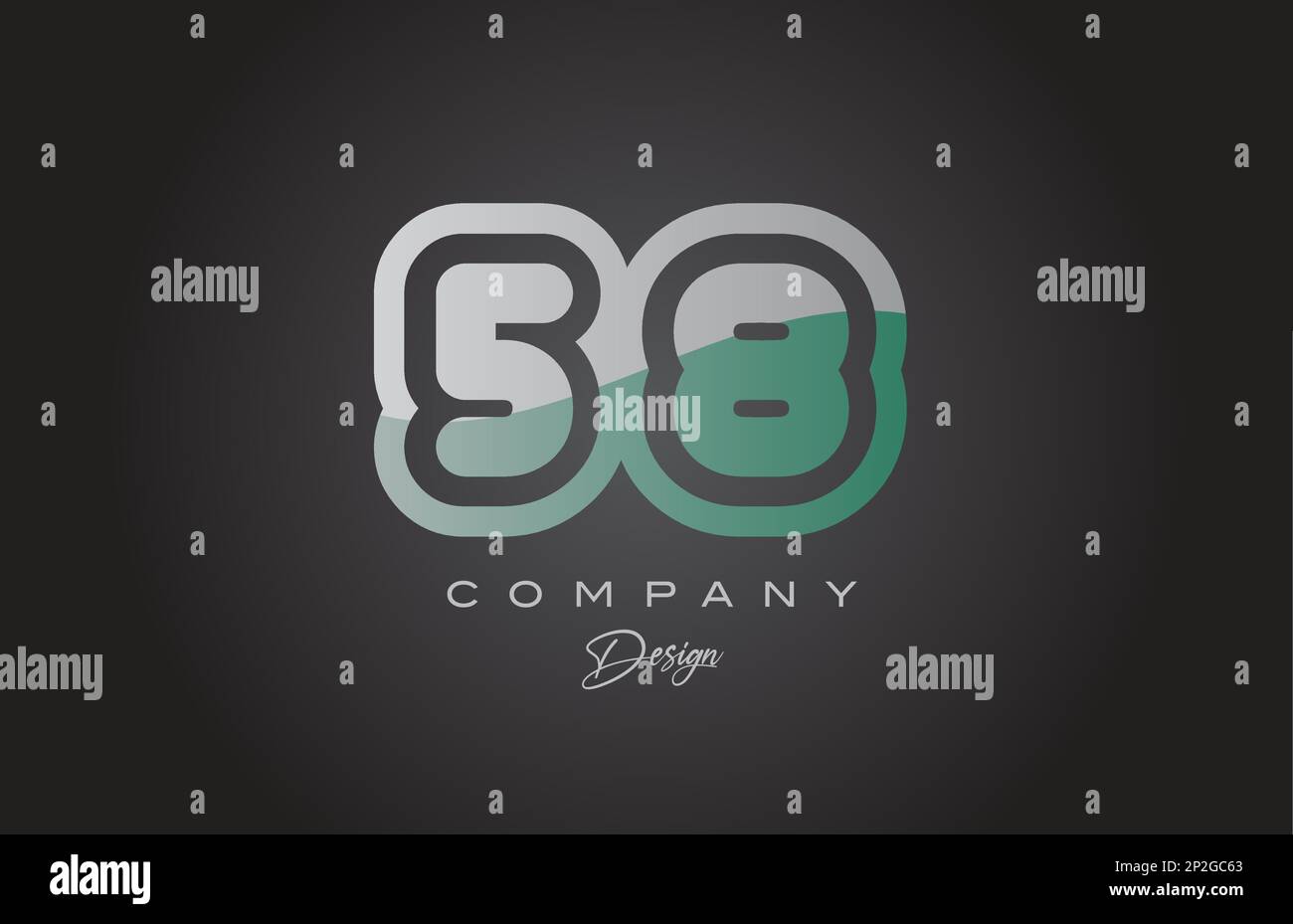 58 green grey number logo icon design. Creative template for business ...