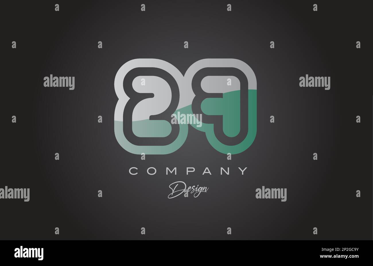 27 green grey number logo icon design. Creative template for business ...