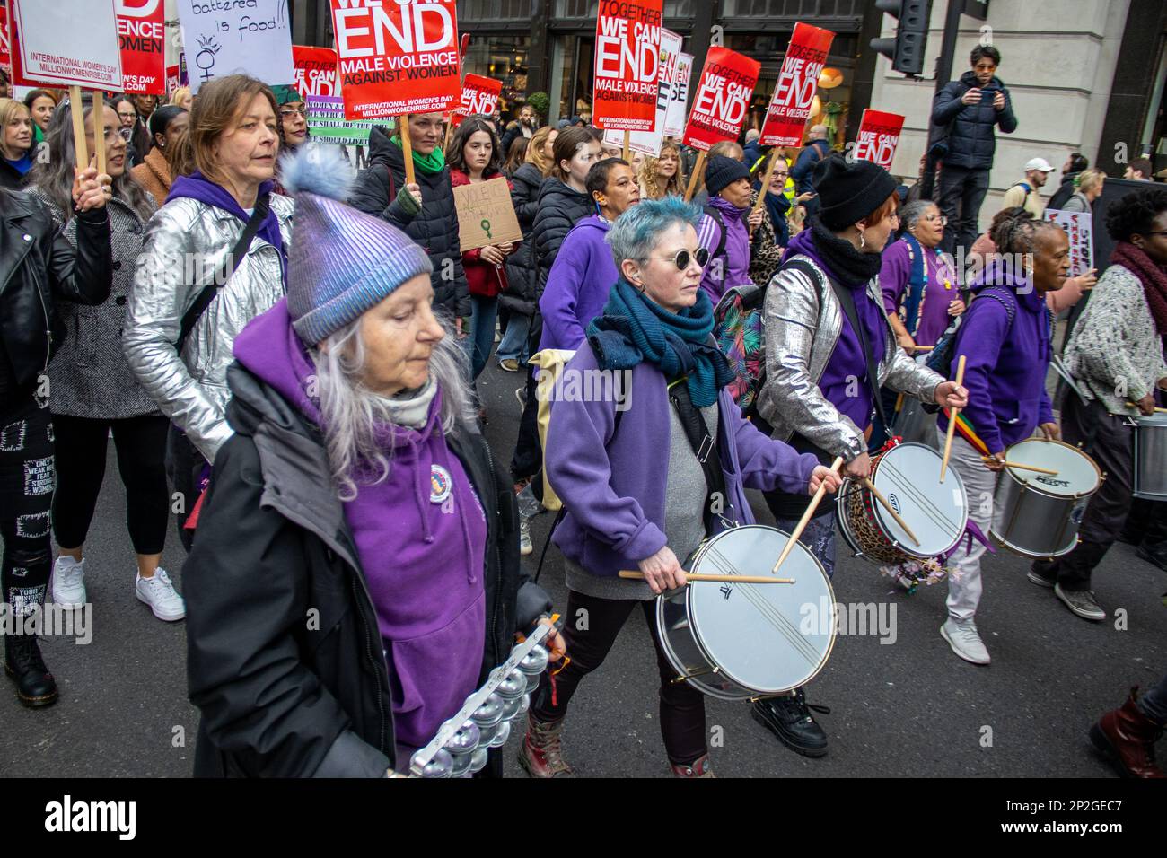 London, UK - March 4, 2023: Thousands of women marched in central ...