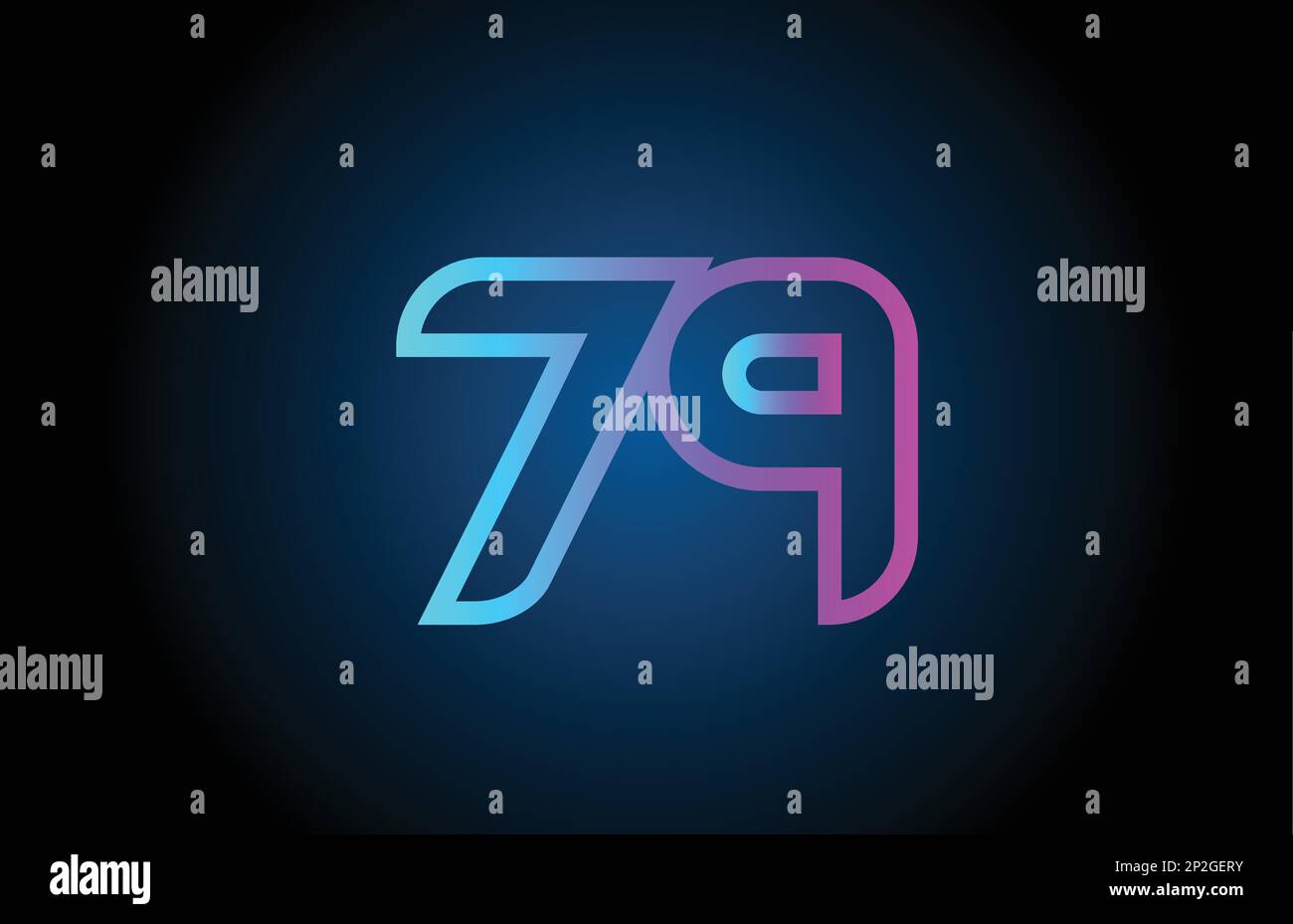 pink line 79 number logo icon design. Creative template for company and ...